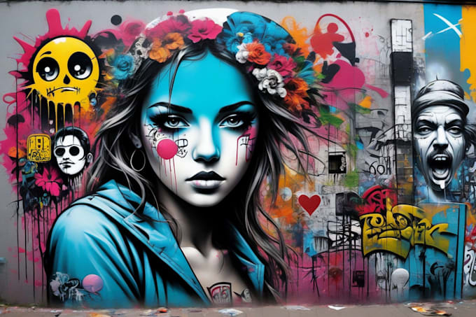 Create unique street art graffiti collage by Toianaham | Fiverr