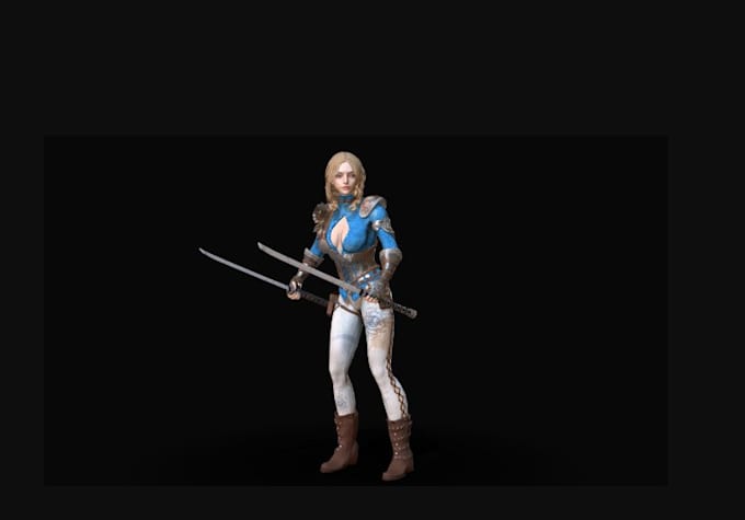 Warrior 3d model, low poly realistic character, vrm, ue5 modular model ...