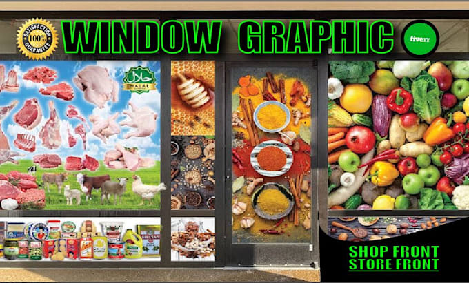 Design stunning shopfront,storefront,window graphic,decal,vinyl sticker ...