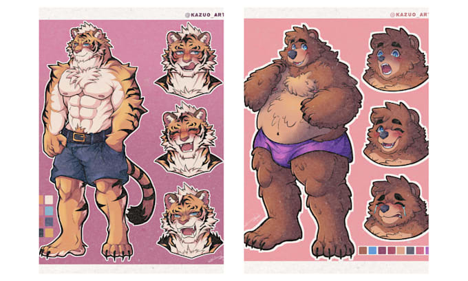 Create custom furry character illustrations by Kazuo_art | Fiverr