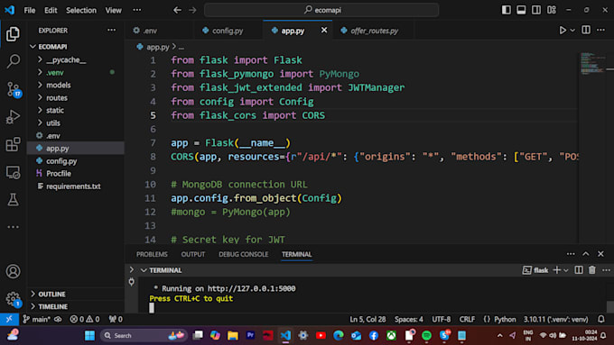 Develop nodejs or python flask rest apis with mongo database by ...