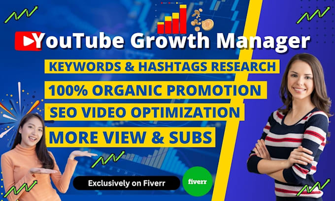 Be your youtube channel optimization manager by Munmuna17 | Fiverr