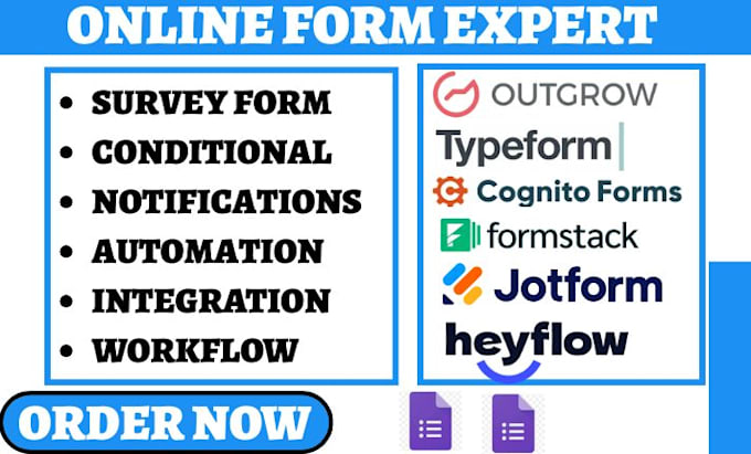 Design jotform typeform outgrow docusign heyflow survey form workflow automation by ...