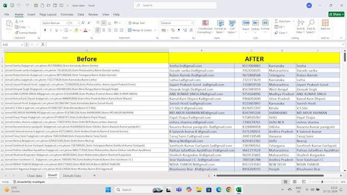Clean excel spreadsheet, excel data cleaning, data cleanup by Golu ...