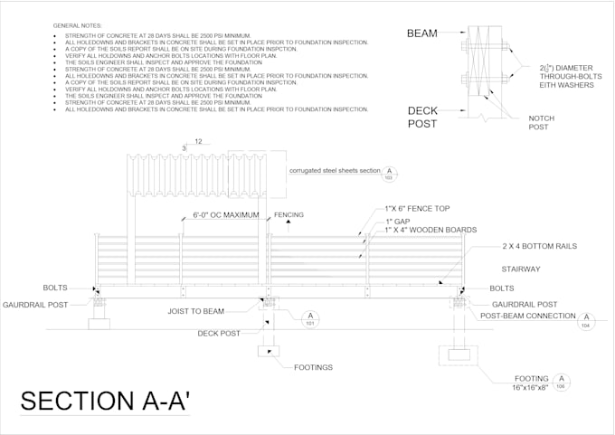 Draft city permit architect drawings for house plans, deck, shed, patio ...