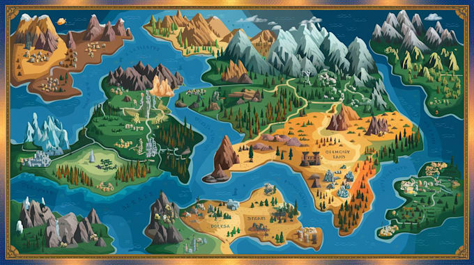 Create an amazing fantasy map illustration by Terrylarke | Fiverr