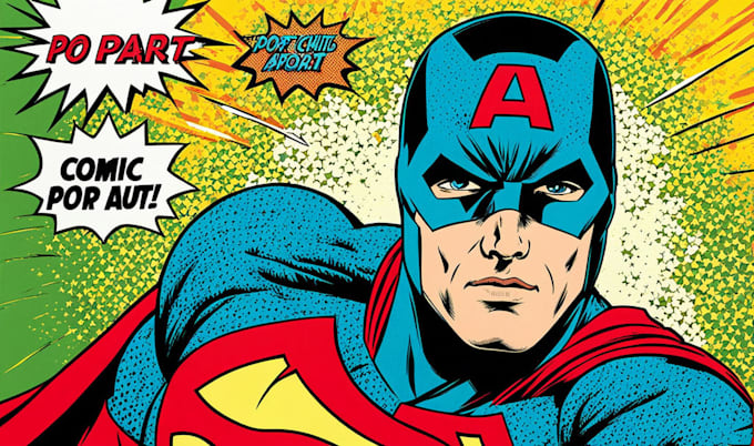 Draw comic superhero pop art portrait by Sarettelean | Fiverr