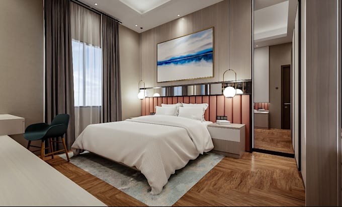 Turn 2d floor plan into 3d model,photorealistic rendering, interior and ...