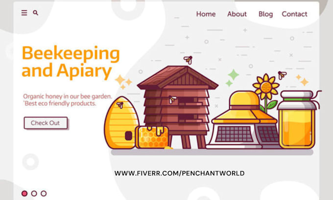 Responsive beekeeping website beehive landing page honey bee store honey website by ...