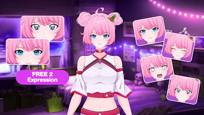 Draw pngtuber for your avatar stream in anime art style by Nakama_art ...