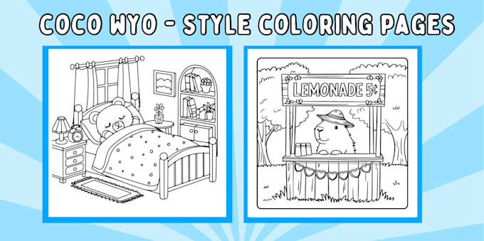 Illustrate bobbie goods coco wyo style coloring pages for kdp by ...