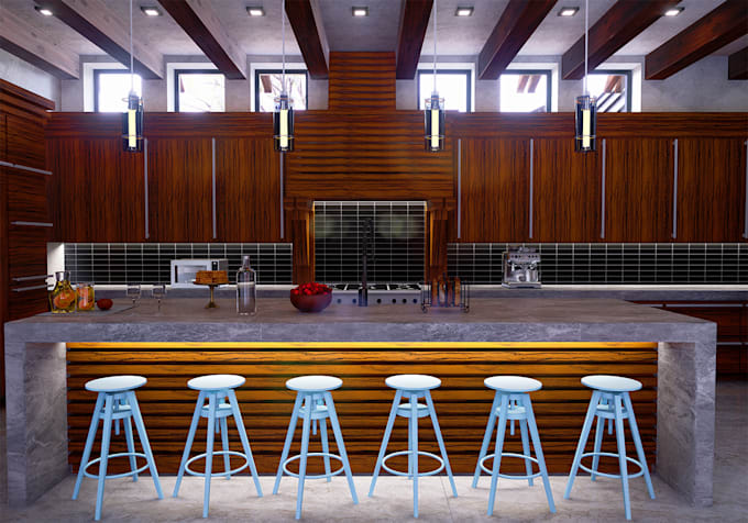 Design and render your kitchens, bathrooms by Chichiphilemon | Fiverr