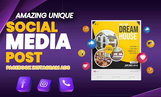 Create unique eye catching facebook instagram post ads and banners by ...