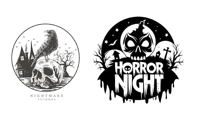 Do custom vintage halloween horror logo by Godfrert | Fiverr