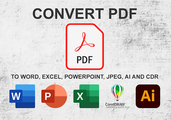 Convert pdf to word, excel, powerpoint, jpeg, ai and cdr by Nelsonkpius9 | Fiverr