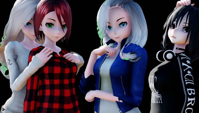 Create 3d model for vtuber, vrchat, mmdvtuber model live2d 3d animation ...