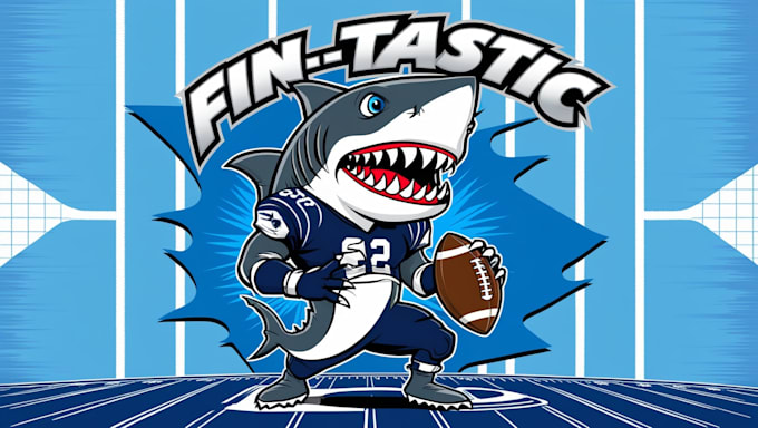Custom shark football sport mascot logo design by Sajid05noor | Fiverr