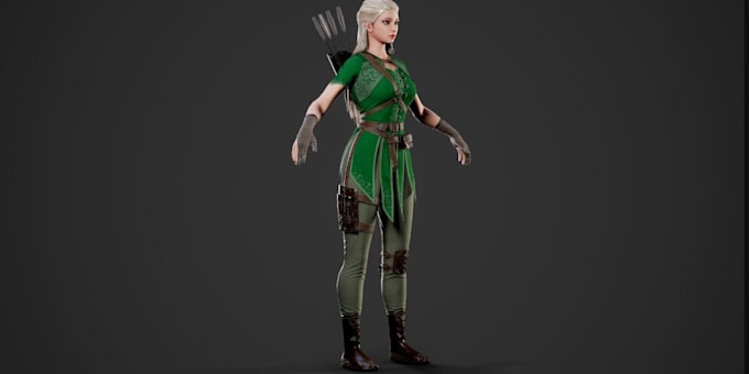 3dcharacter model,full texture,animate3d,elf model,uv mapping ...