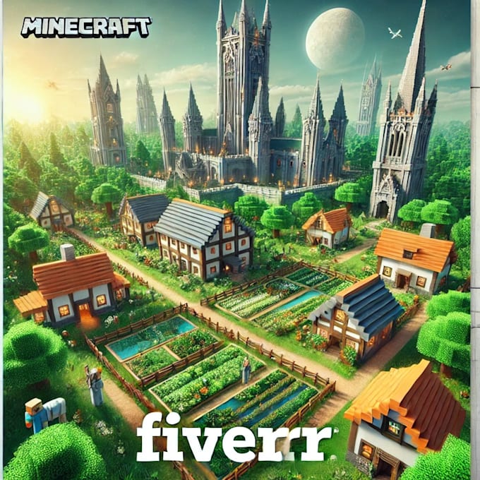 Minecraft map city, lobby, minecraft structure, castle, farms, bases ...