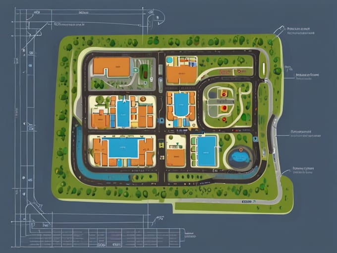 Design a map or a site plan vector illustration by Christiaud | Fiverr