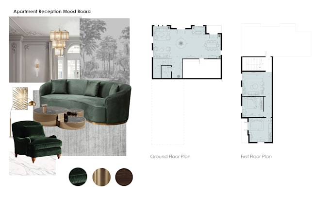 Create professional 2d layout plans, mood boards and material selection ...