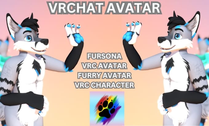 Custom 3d vrchat avatar furry avatar fursona vtuber avatar, gmod 3d modeling vrc by Ultimate ...