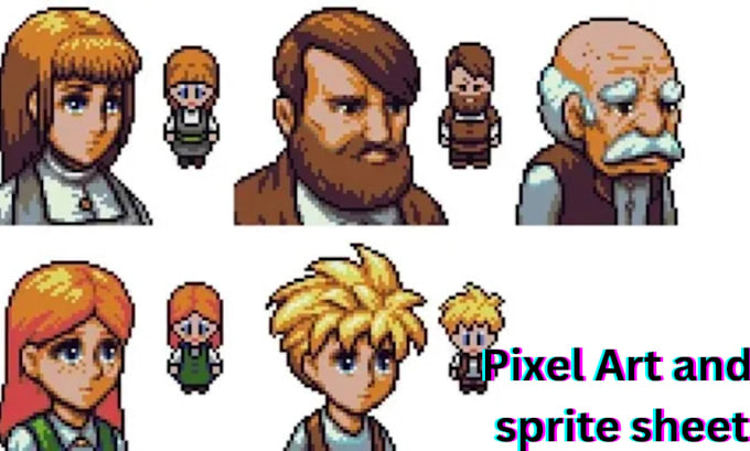 Do pixel art, sprite sheet, streaming, tiles, pixel animation, pixel ...