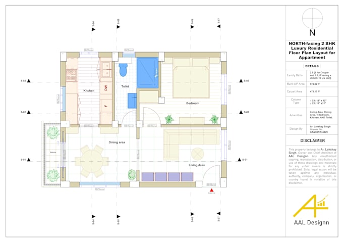 Create professional 2d floor plans for residential space by Aaldesignn5 ...