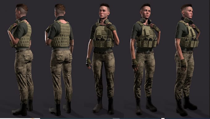 Port war game character modeling,aaa character,uv map,game asset,ue5 ...