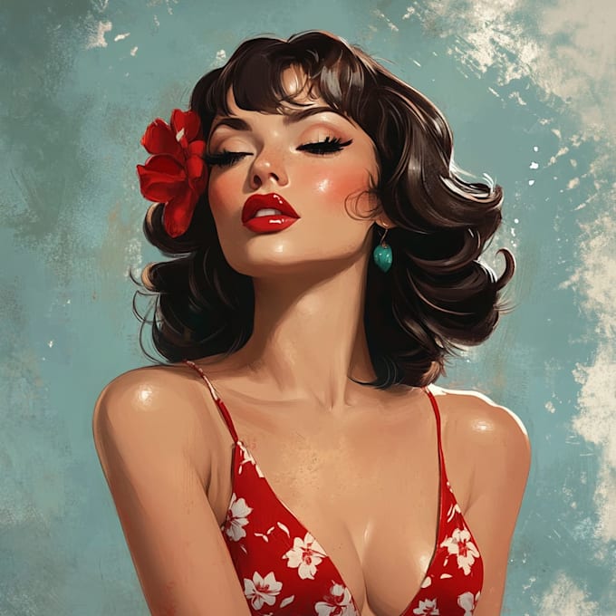 Make pin up girl and pin up girl illustration by Kejuhodes | Fiverr