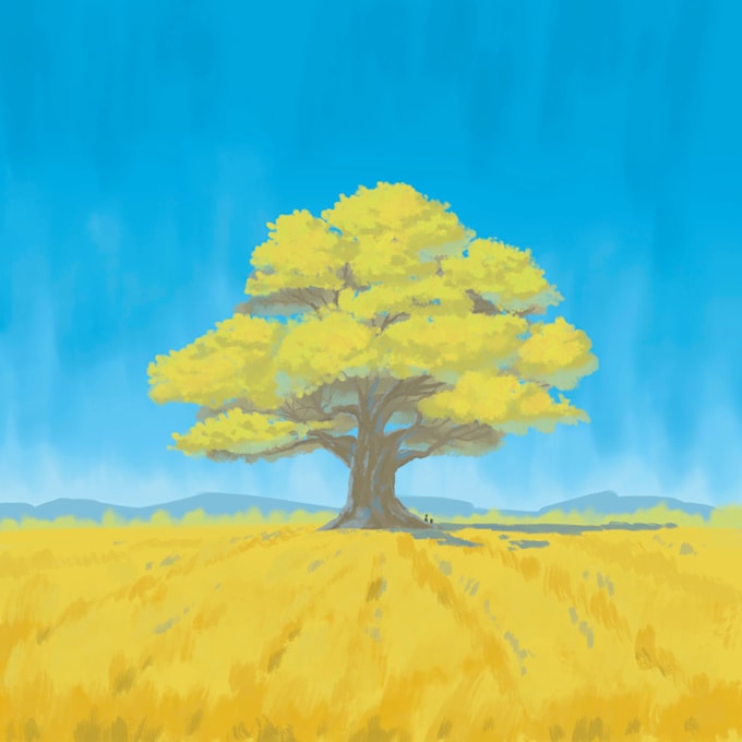 Draw calming nature and scenery digital paintings for prints by ...