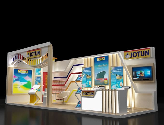 Visualize custom trading booth design, mockup design,food kiosk,3d ...