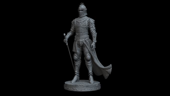 Design a knight 3d armor model,character model,ue5rig, 3d printing ...