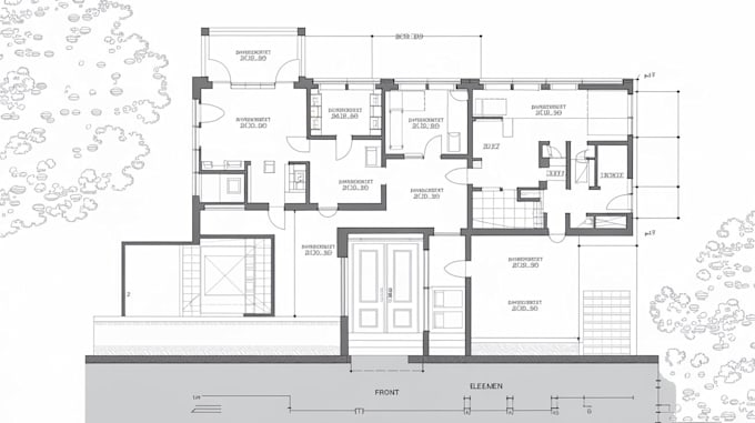 Draft 2d architectural floor plan drawing in autocad and elevation ...