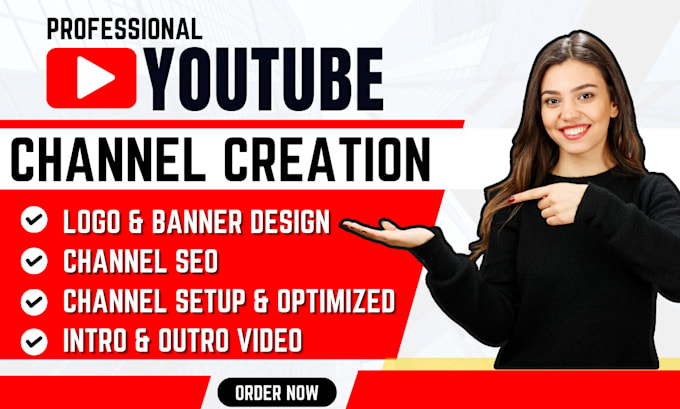 Create and setup a youtube channel, logo, banner channel art by Laylibegum872 | Fiverr
