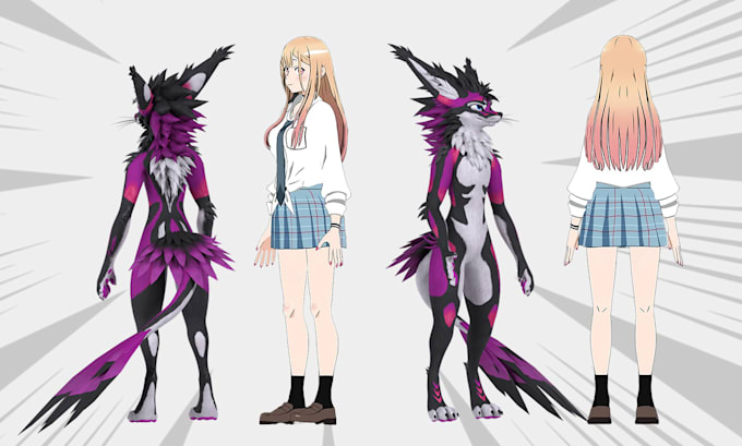 Design 3d furry avatar 3d vtuber model anime vrc model erotic anime by ...