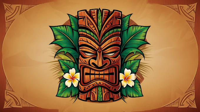 Do custom wooden tiki mask logo design by Vivianlapra | Fiverr
