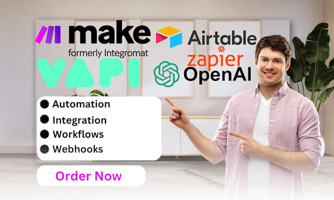 Setup make com automation, made com integration, zapier, airtable, chatgpt by Victortaiwo1 | Fiverr