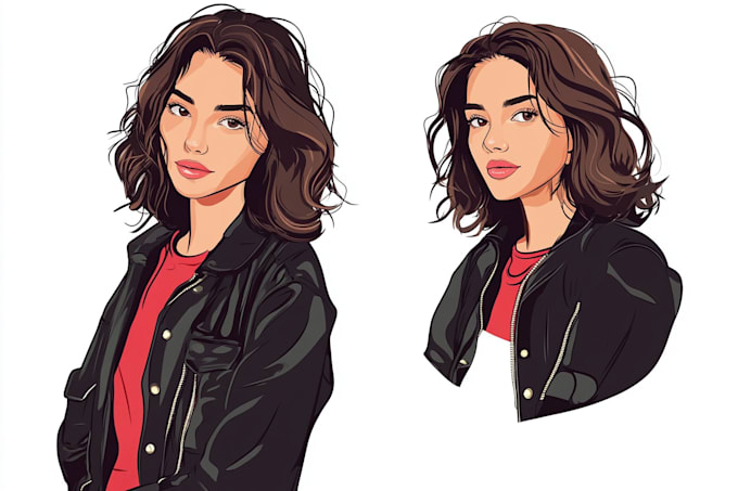 Draw your vector cartoon portrait illustration by Danirige | Fiverr