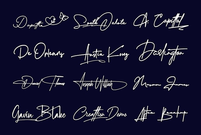 Design real handwritten signature, scripted, cursive logo by ...