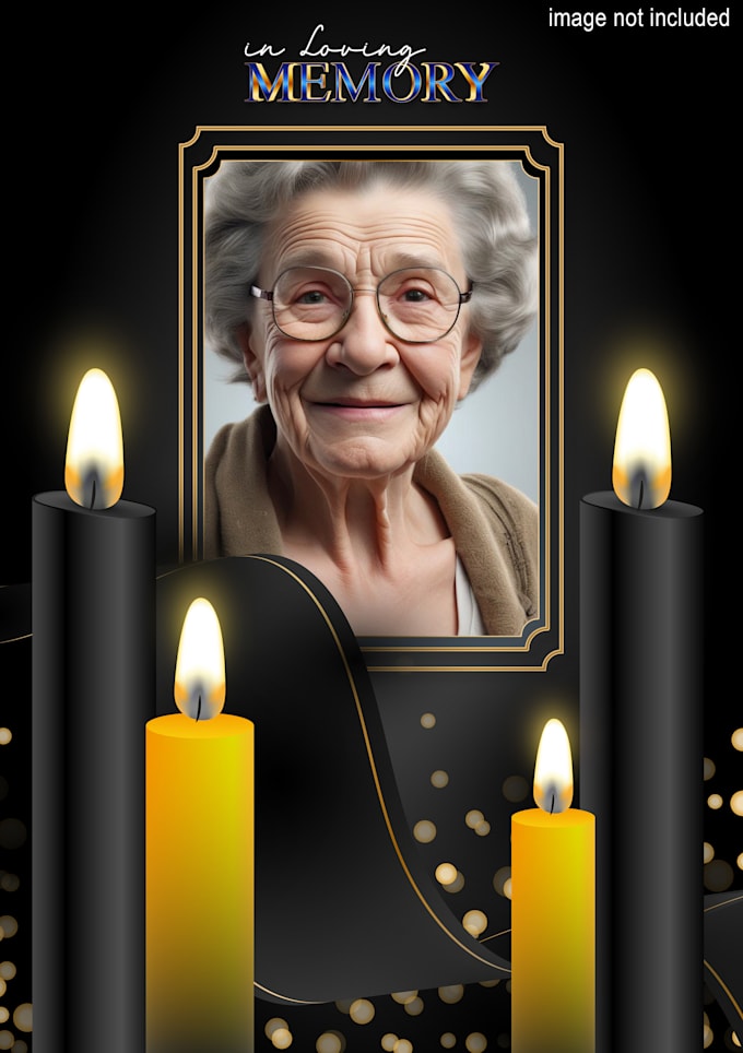 Do a gorgeous mourning image with the photo of your loved one, ready to ...