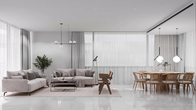 Visualize luxurious 3d cgi interior,exterior villa,living room cad ...