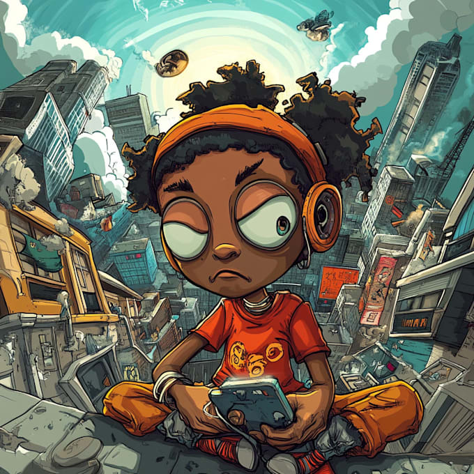 Draw dope cartoon album cover art by Aimlewizeyim | Fiverr