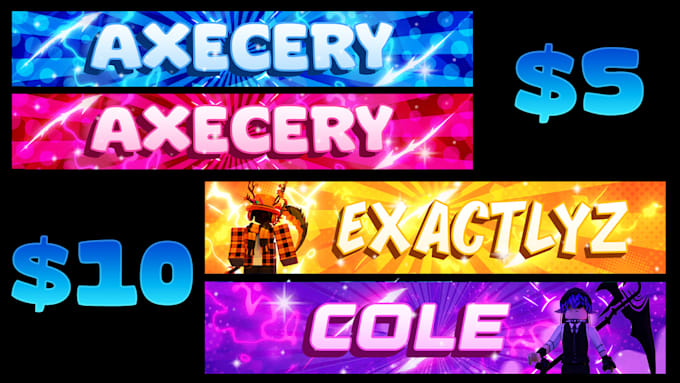 Design a roblox banner for youtube twitter with matching pfp by Jack ...