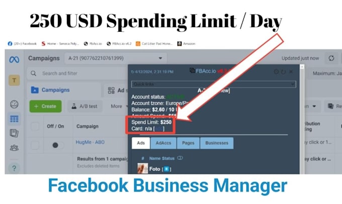 Create unlimited spending limit facebook business manager and ads ...