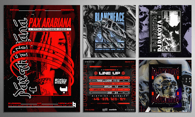 Design professional posters for your techno dj event by Joeydrawme | Fiverr