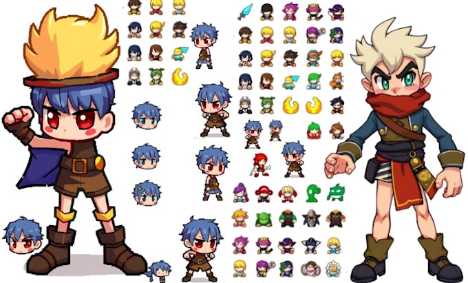 Do 2d Character Animation Sprite Sheet Game Asset Indie Game Cartoon Character By Romandah