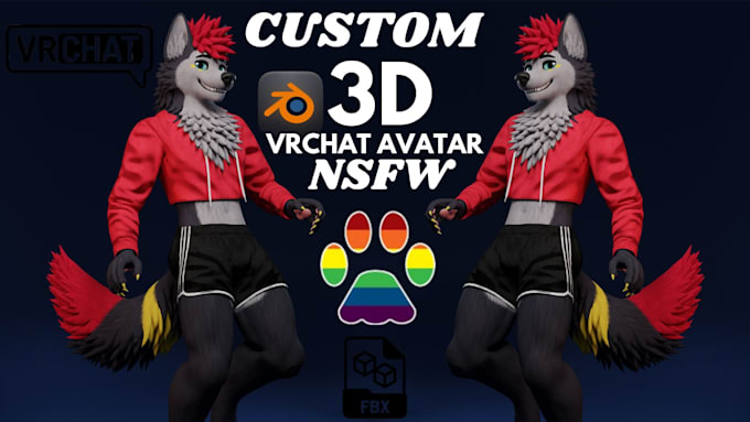 Do vrchat avatar, furry vtuber, 3d vtuber model, fursona vtuber, 3d nsfw vtuber by Ibravatar ...