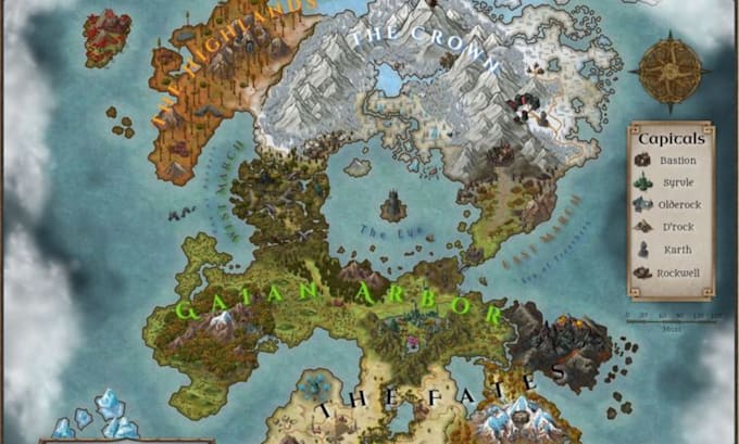 Create fantasy world map, dnd battle, city, inkarnate map for rpg game and novel by Sunnyh556 ...