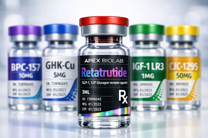 Design premium peptide vial label with realistic 3d mockup by Designer ...